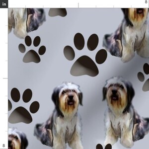 Grey Bearded Collie Fabric Seamless Pattern Bearded Collie by Dogdaze ...