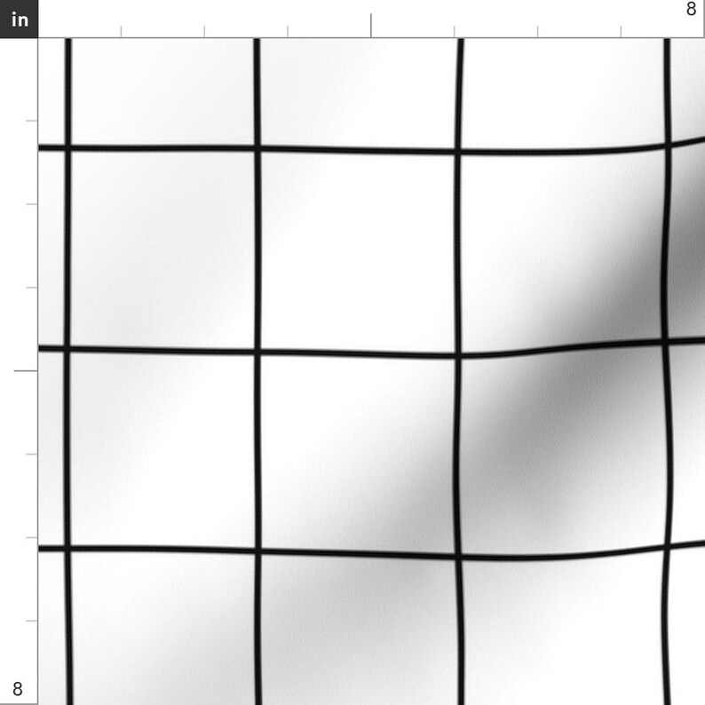 Grid Fabric Black and White Monochrome Grid by Sunny | Etsy