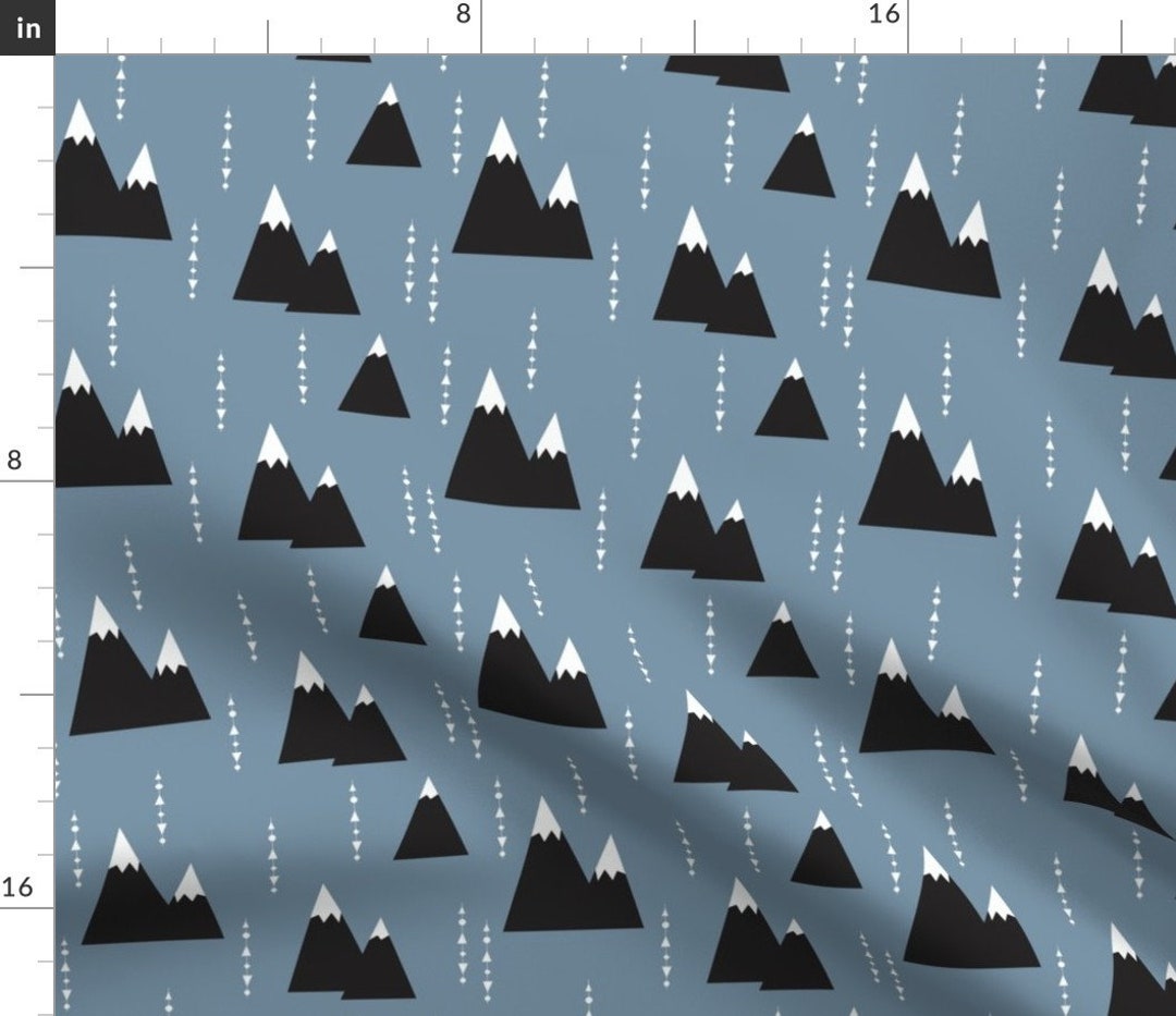 Mountain Geometric Fabric Blue Mountain by Elvelyckan Mountain Hiking ...
