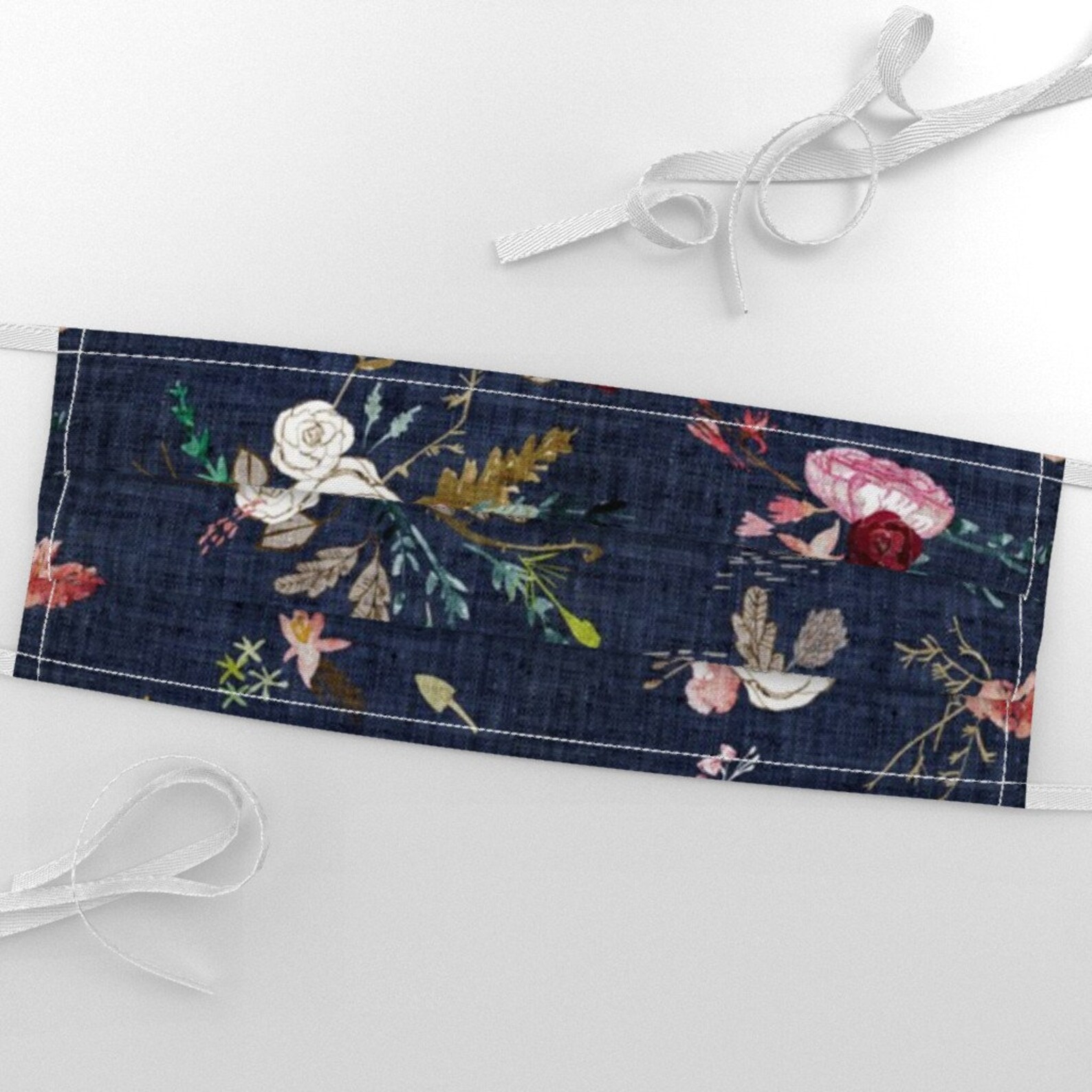 Black Floral Pink Flowers Fabric Fable Bouquet indigo Med - Etsy