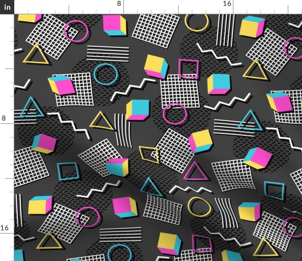 Memphis Style Fabric Welcome to the 90'S by Robyriker - Etsy