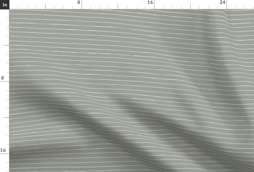 Sage Green Stripes Fabric - Bone Stripes on Sage Green by Erin Kendal ...