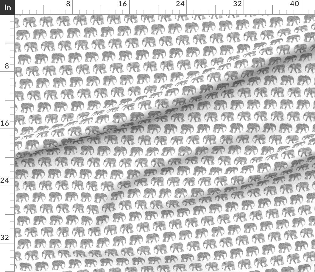 Heathered Gray Baby Elephant Fabric Baby Elephants Grey by | Etsy