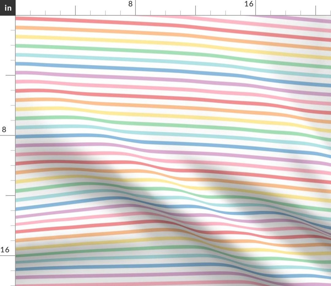 Pastel Stripes Fabric Pastel Rainbow Stripes 1 Horizontal Xl by ...
