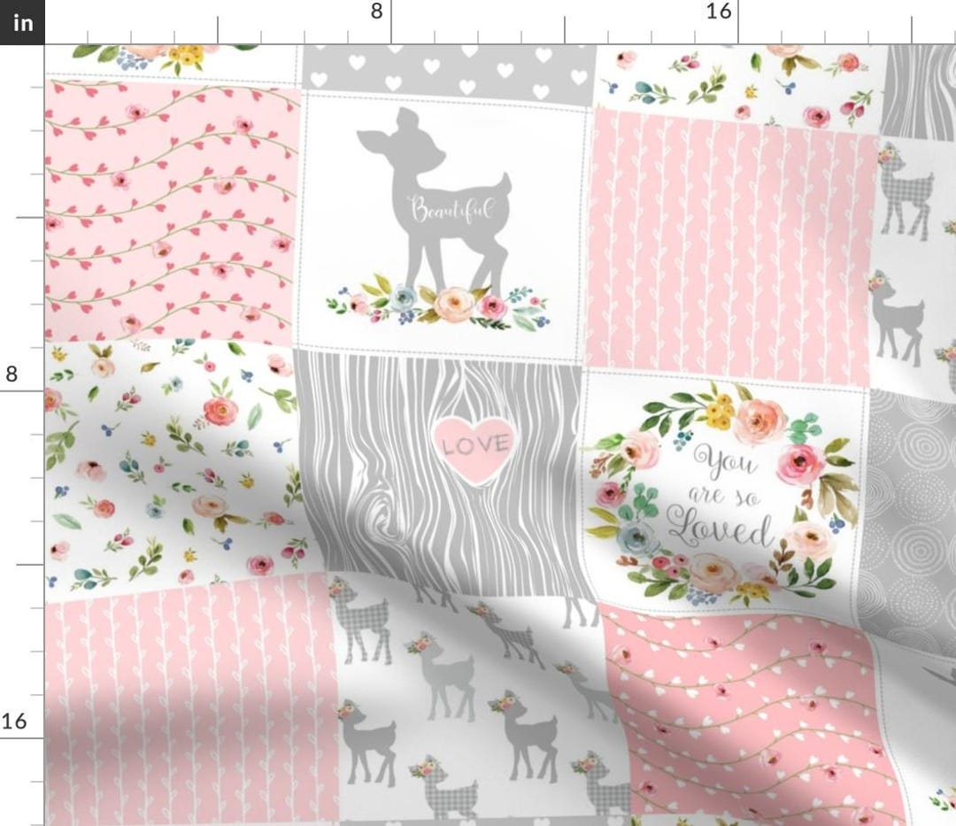 Cheater Quilt Pink Fabric Deer Cheater Quilt Wholecloth You Are so ...