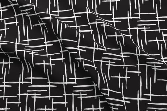 Black and White Abstract Fabric Geometric Black and White | Etsy