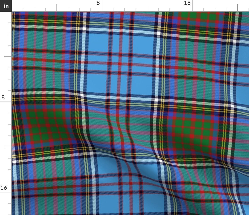 Blue Plaid Fabric Anderson Family Tartan by Weavingmajor - Etsy