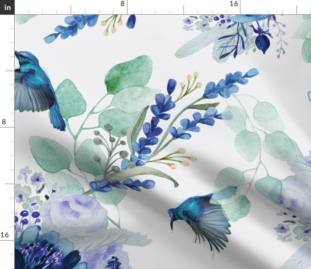 Hummingbirds Fabric Jey Hummingbirds by Dawn Leblanc - Etsy