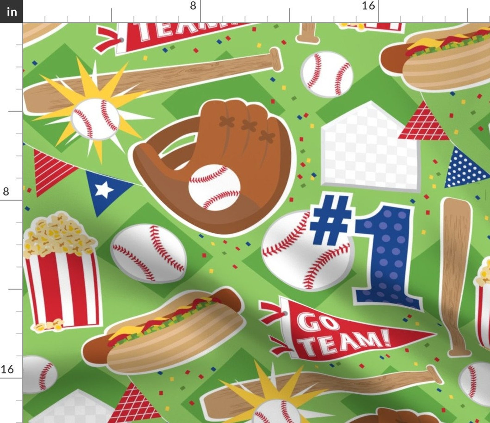 Baseball Fabric Baseball Season by Designs by Lisa K - Etsy