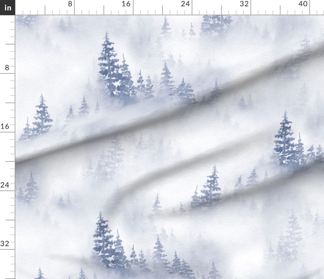 Mountain Snow Fabric Through the Trees by Pepperspatterns - Etsy