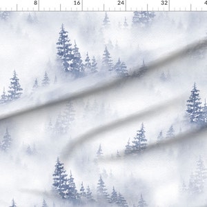 Mountain Snow Fabric Through the Trees by Pepperspatterns - Etsy