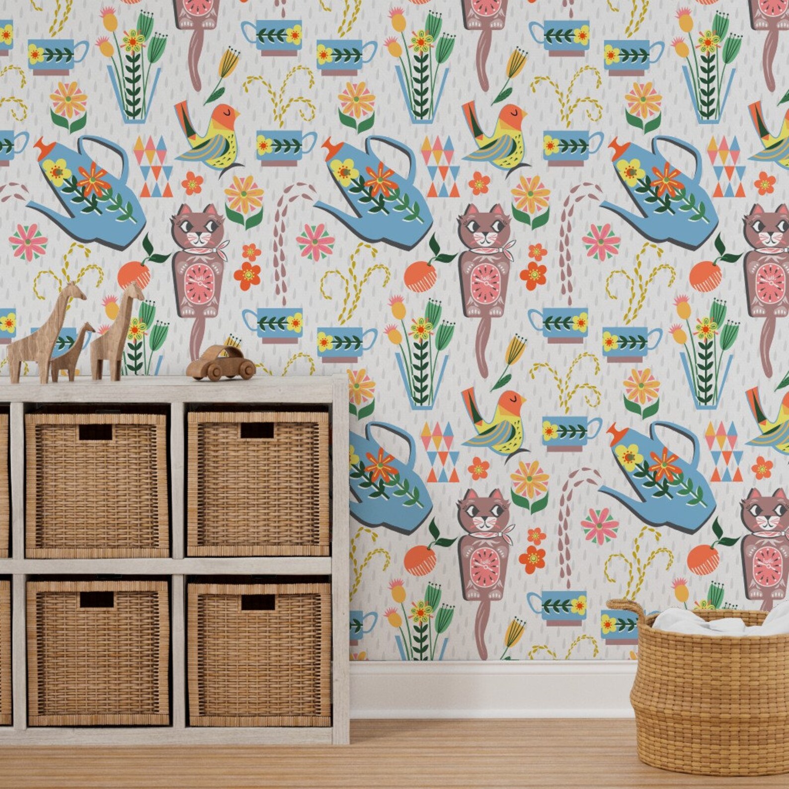 Vintage Kitsch Wallpaper Coffee Break by Landmink Retro - Etsy