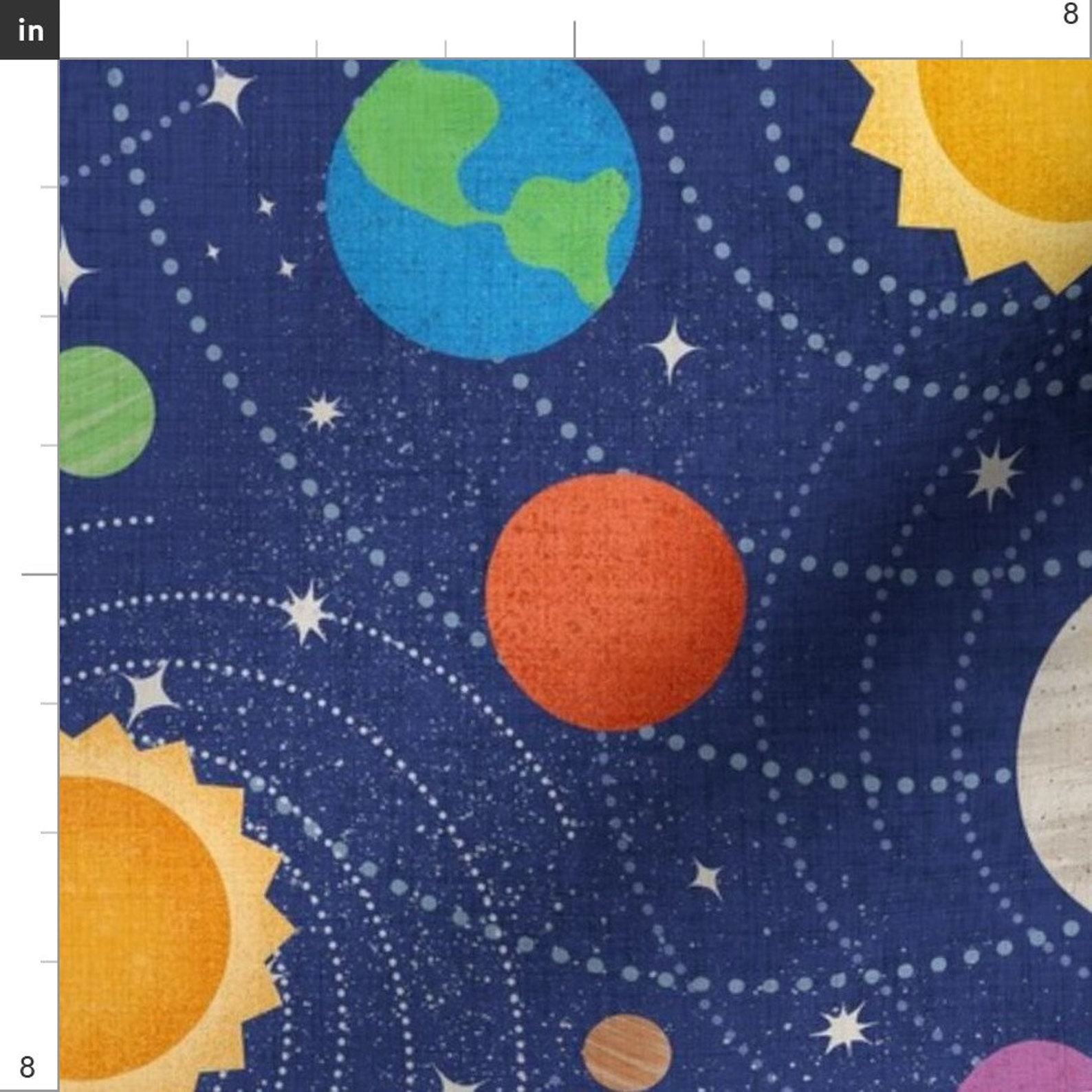 Solar System Fabric Solar System Planets by Carey_copeland - Etsy