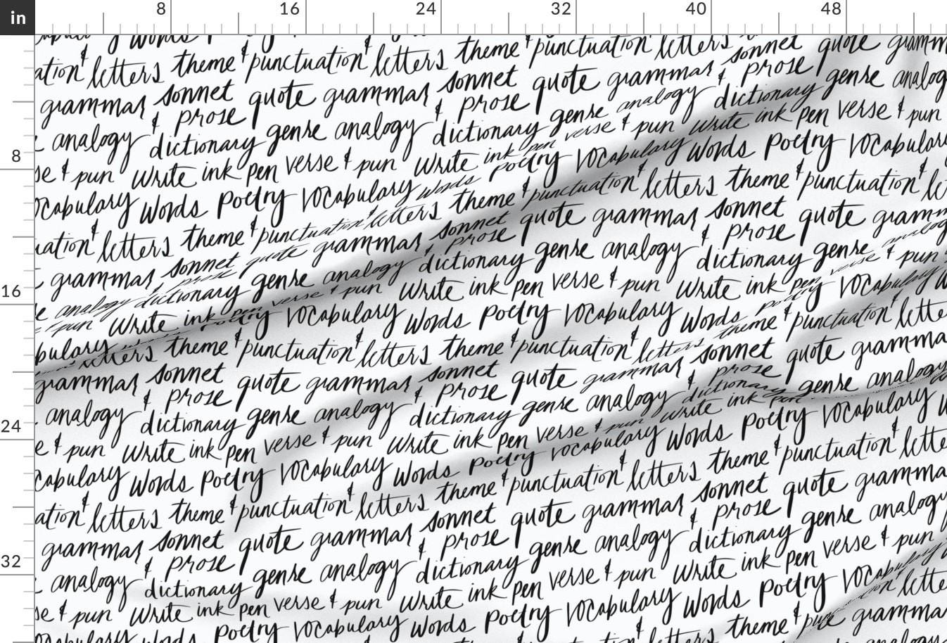 Literary Writing Fabric - Literary Calligraphy by Radianthomestudio ...