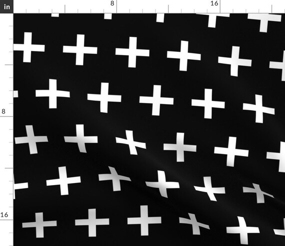 Plus Cross Fabric Cross Black and White by Andrea Lauren - Etsy