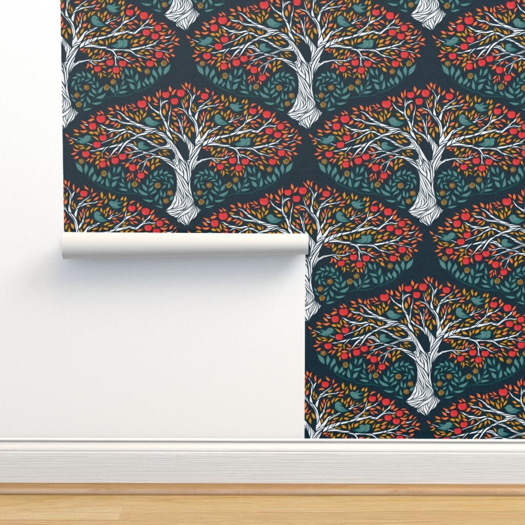 Apples Tree Wallpaper Apple Tree Flame by Ceciliamok - Etsy