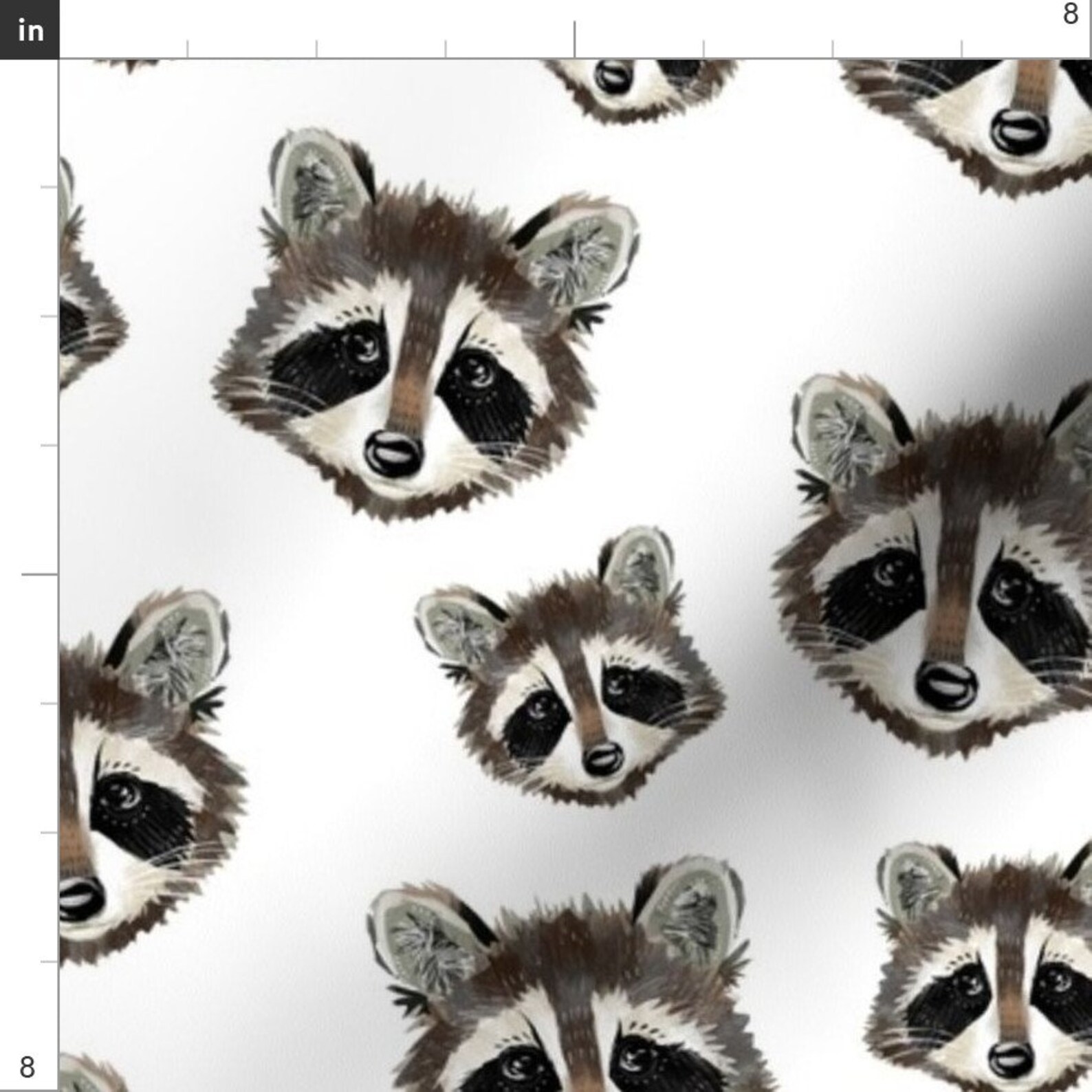 Raccoon Fabric Raccoons by Taraput Raccoon Trash Panda - Etsy
