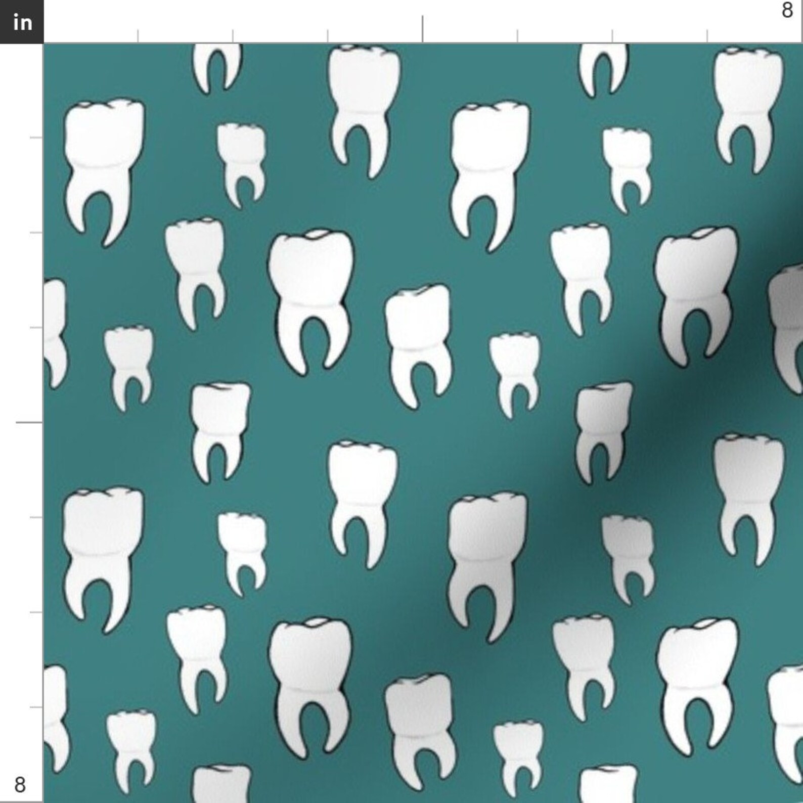 Teeth Fabric Teeth Teal by Sufficiency Dental Teeth - Etsy