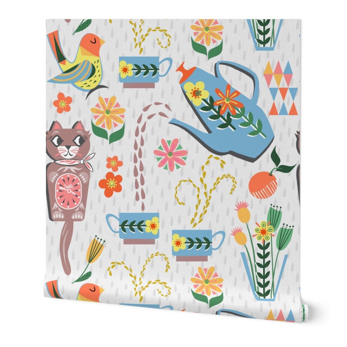 Vintage Kitsch Wallpaper Coffee Break by Landmink Retro | Etsy