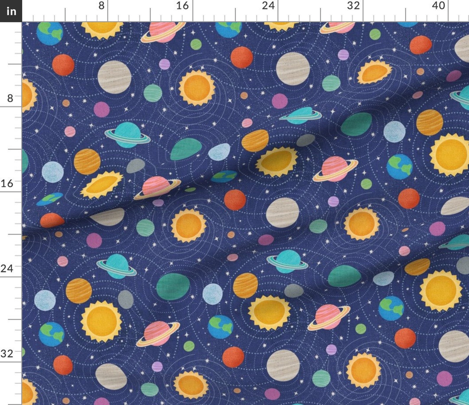 Solar System Fabric Solar System Planets by Carey_copeland - Etsy