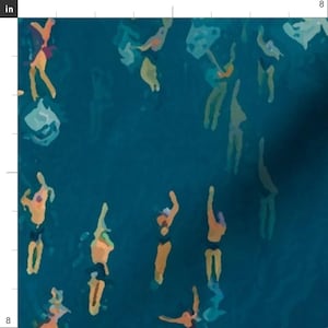 Swimmer Medium Scale Fabric - Lapping Waves by Yogiyarntailandme ...