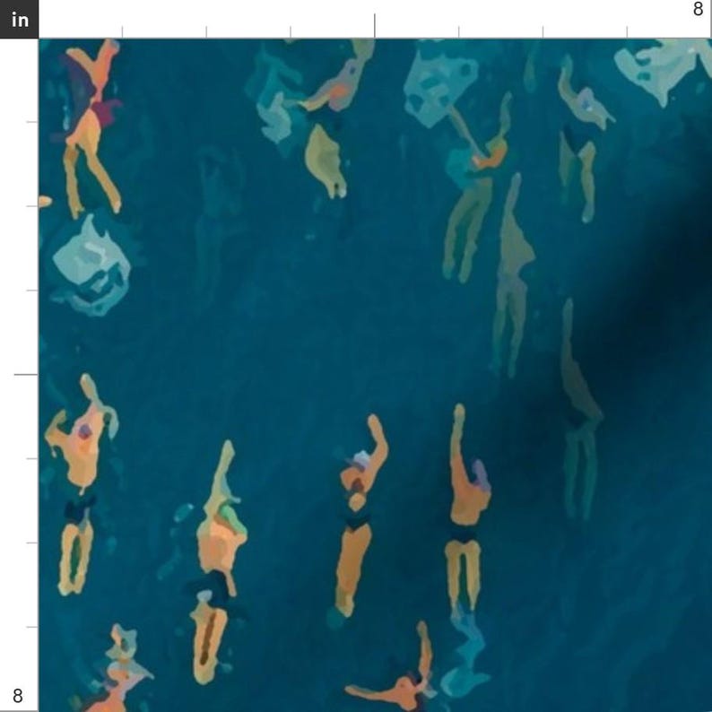 Swimmer Medium Scale Fabric - Lapping Waves by Yogiyarntailandme ...