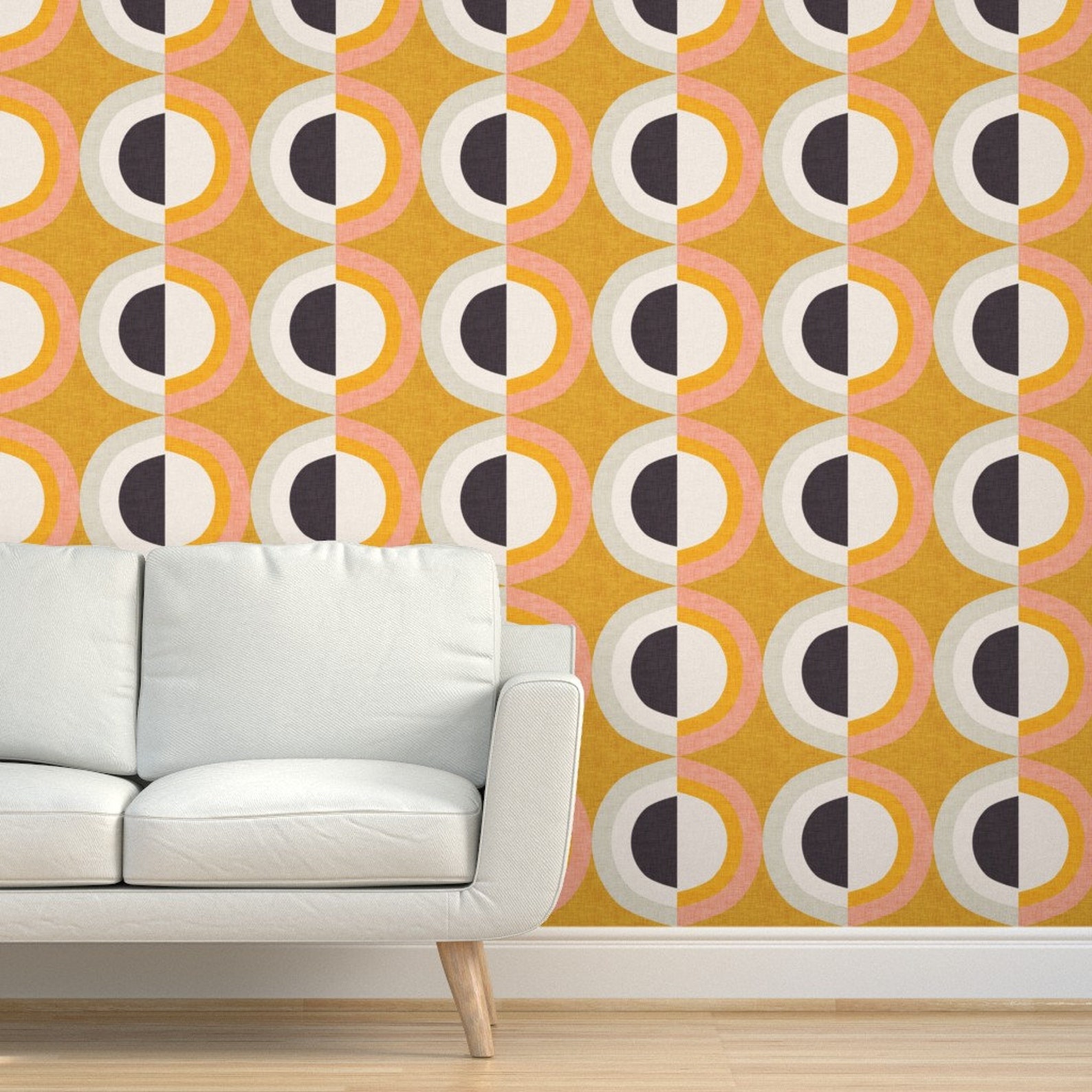 Mid Century Modern Wallpaper New Mid Mod Yellow by - Etsy
