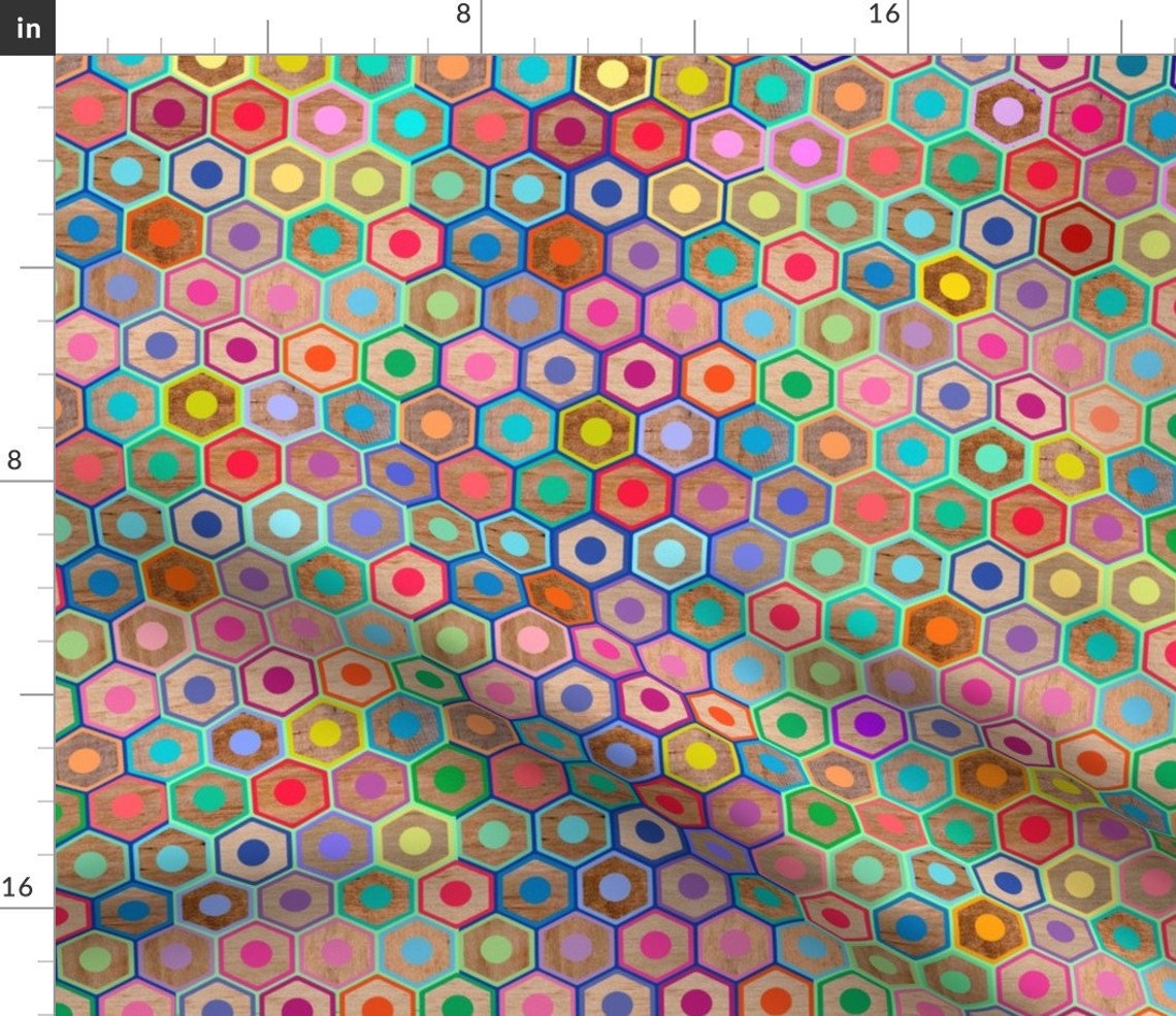 Geometric Artist Colored Pencils Fabric Colored Pencils by | Etsy