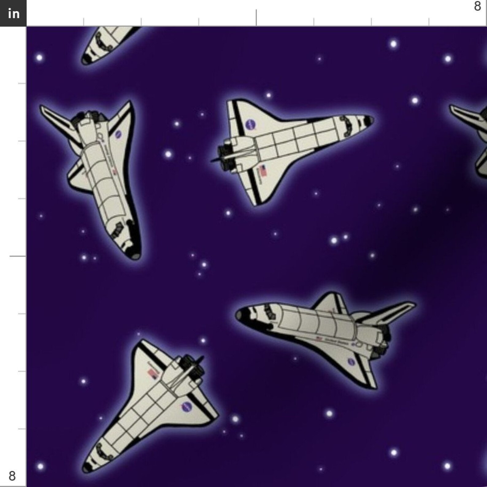 Outer Space Shuttle Fabric Space Shuttles by Felis Astrum - Etsy