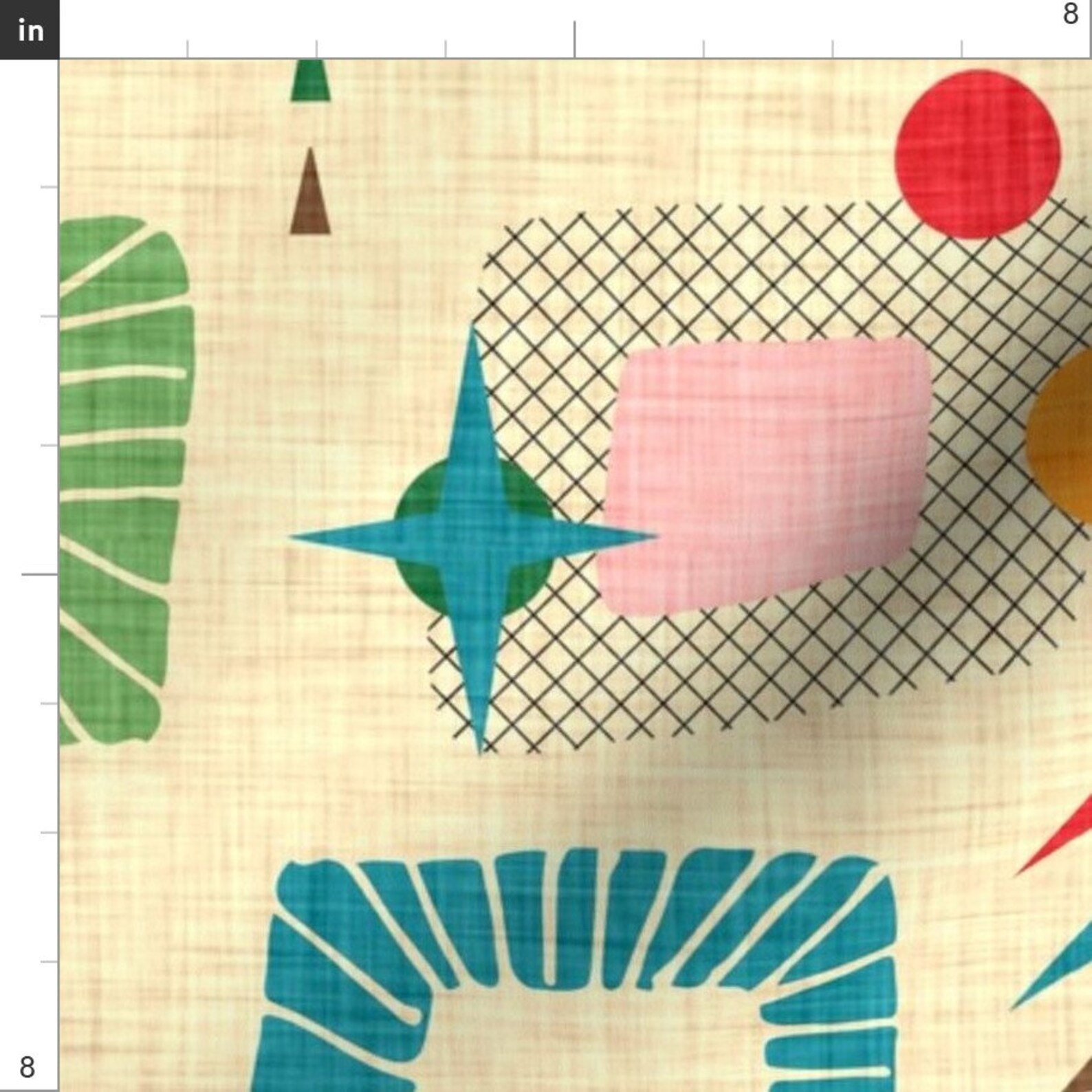 Abstract Fabric 1950s Atomic Pattern by Bruxamagica Mid - Etsy