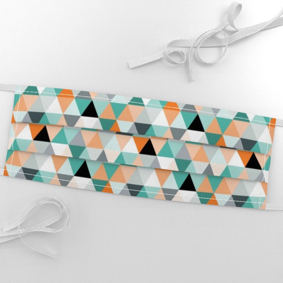 Modern Triangle Fabric Triangles in Teal by Heleenvanbuul - Etsy
