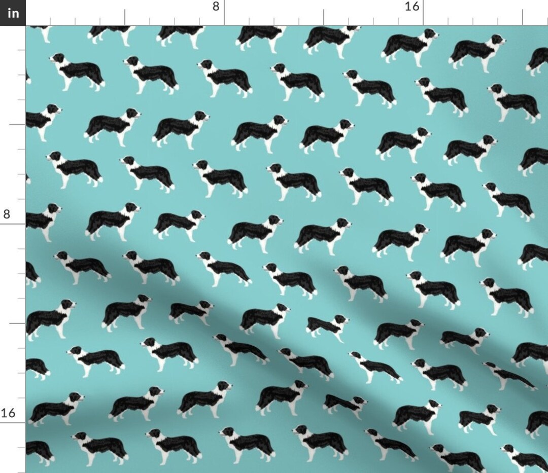Border Collie Fabric Cute Border Collies Designs by - Etsy