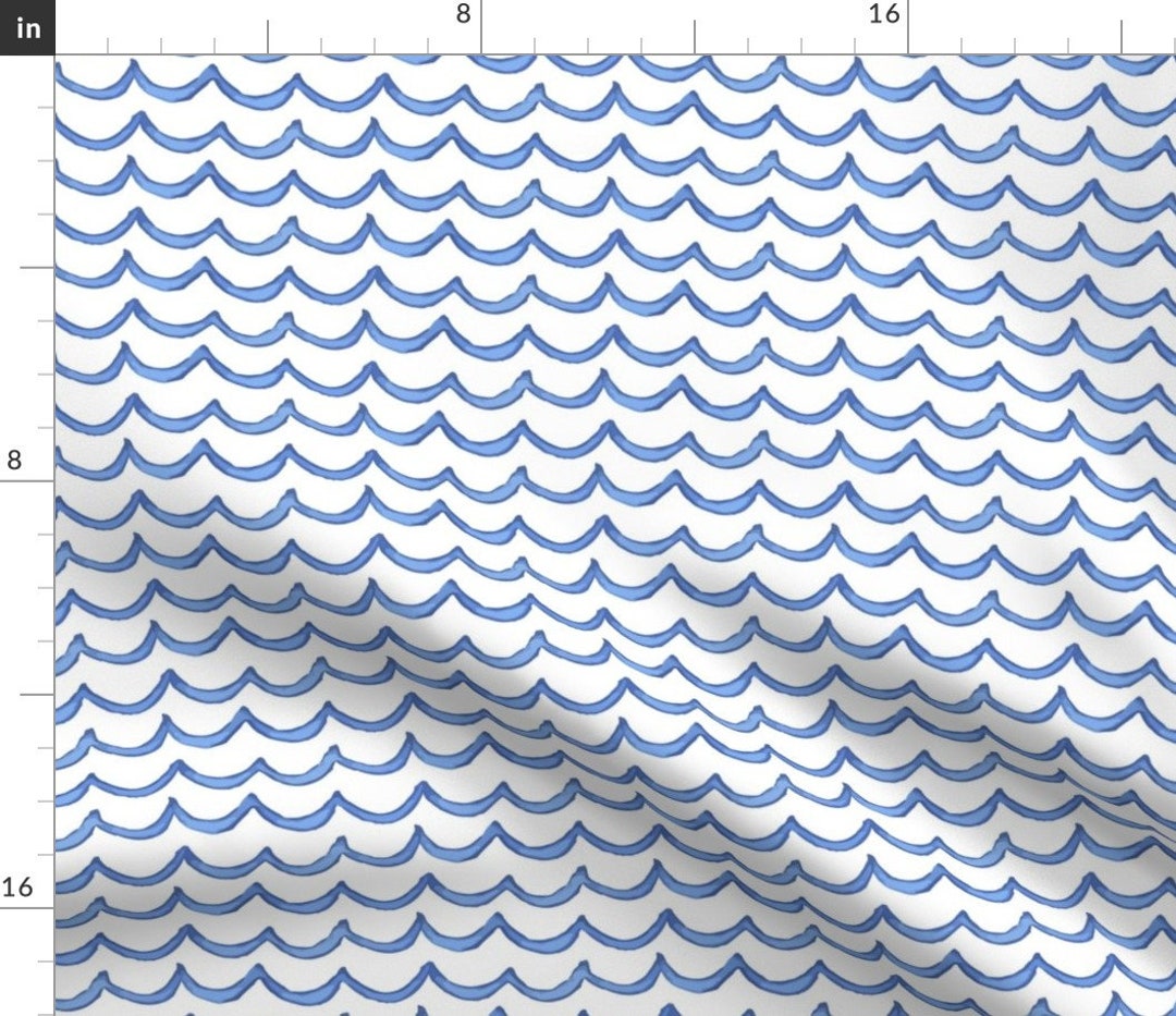 Ocean Fabric Ocean Waves by Hipkiddesigns Ocean Nautical White Blue ...