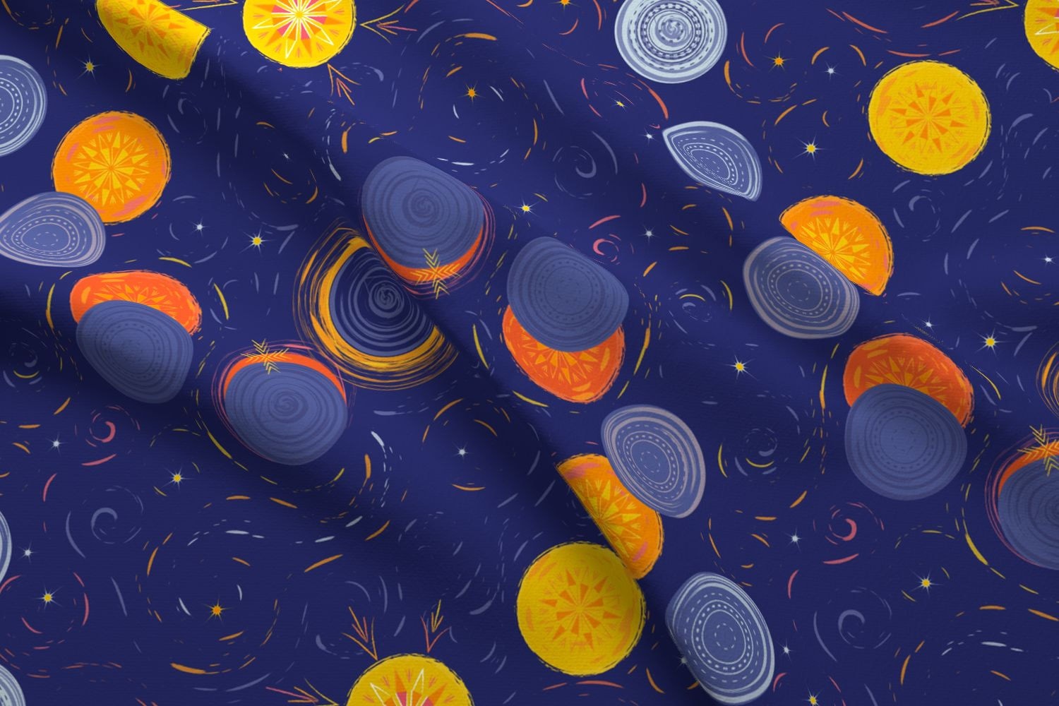 Solar Eclipse Fabric Eclipse By Hootenannit Solar Eclipse | Etsy