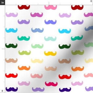 Mustache Fabric Rainbow Mustache Pattern by Inspirationz - Etsy