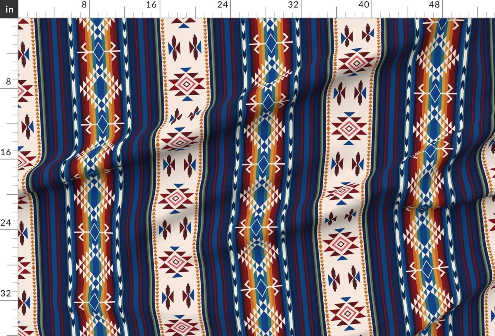 Western Bold Stripe Fabric - Native American Stripes by Capricorn_sun ...