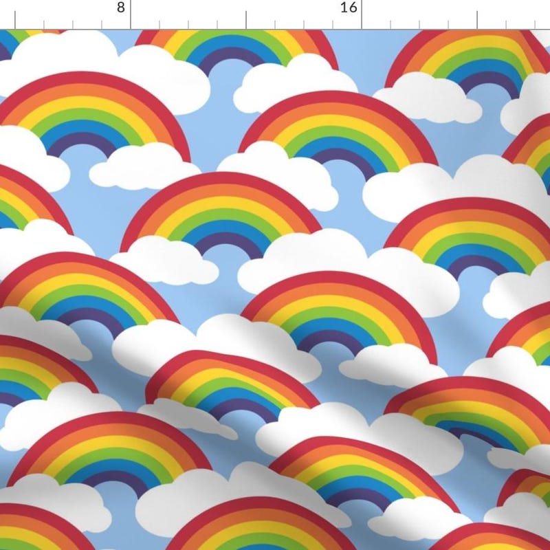 Rainbow Fabric by the Yard - Etsy