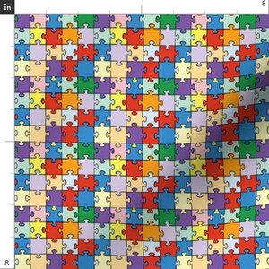 Puzzle Fabric - Brightly Colored Jigsaw by Studiofibonacci - Child ...