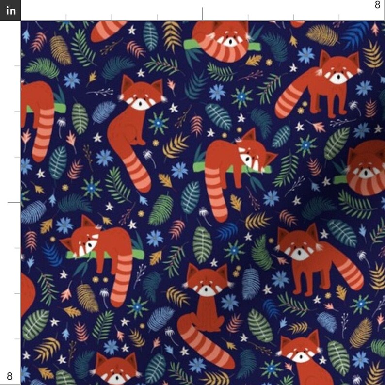 Red Panda Fabric Red Panda Final-01 by Juniperr Red Panda - Etsy