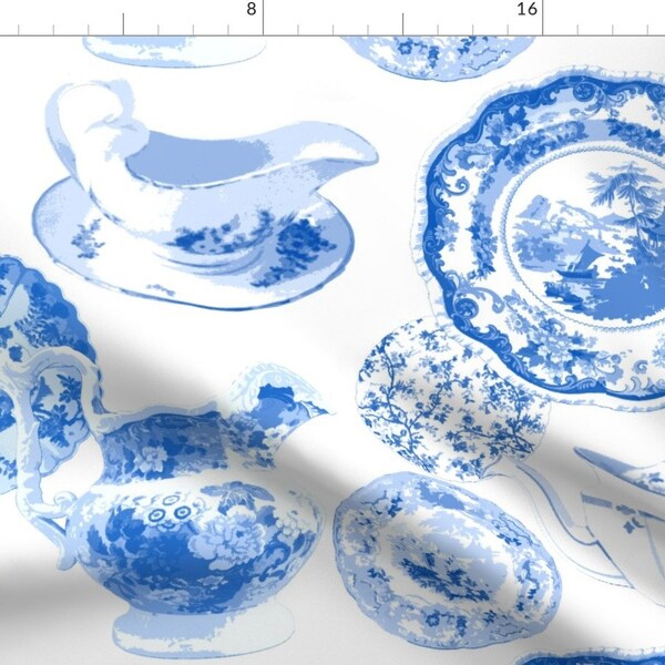 Delft Blue Fabric - Etsy