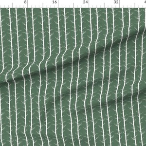 Green Tree Fabric The White Tree On Rustic Green By | Etsy