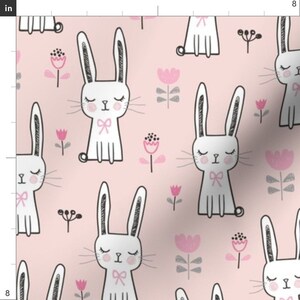 Pets Fabric Dreamy Bunny Rabbit in Pink by Caja Design Pets Cotton ...