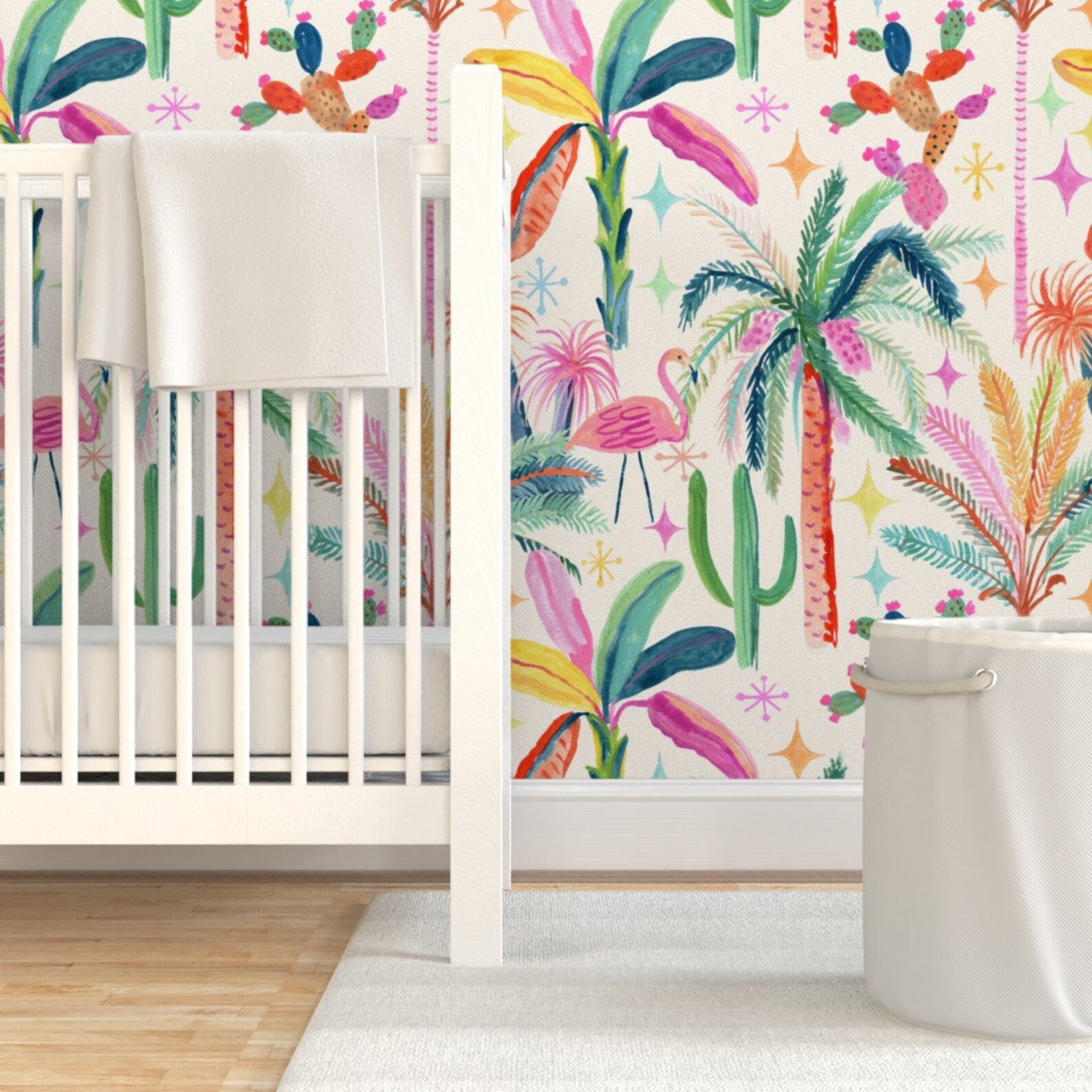 Rainbow Palm Trees Wallpaper Joyful Palm Spring by - Etsy