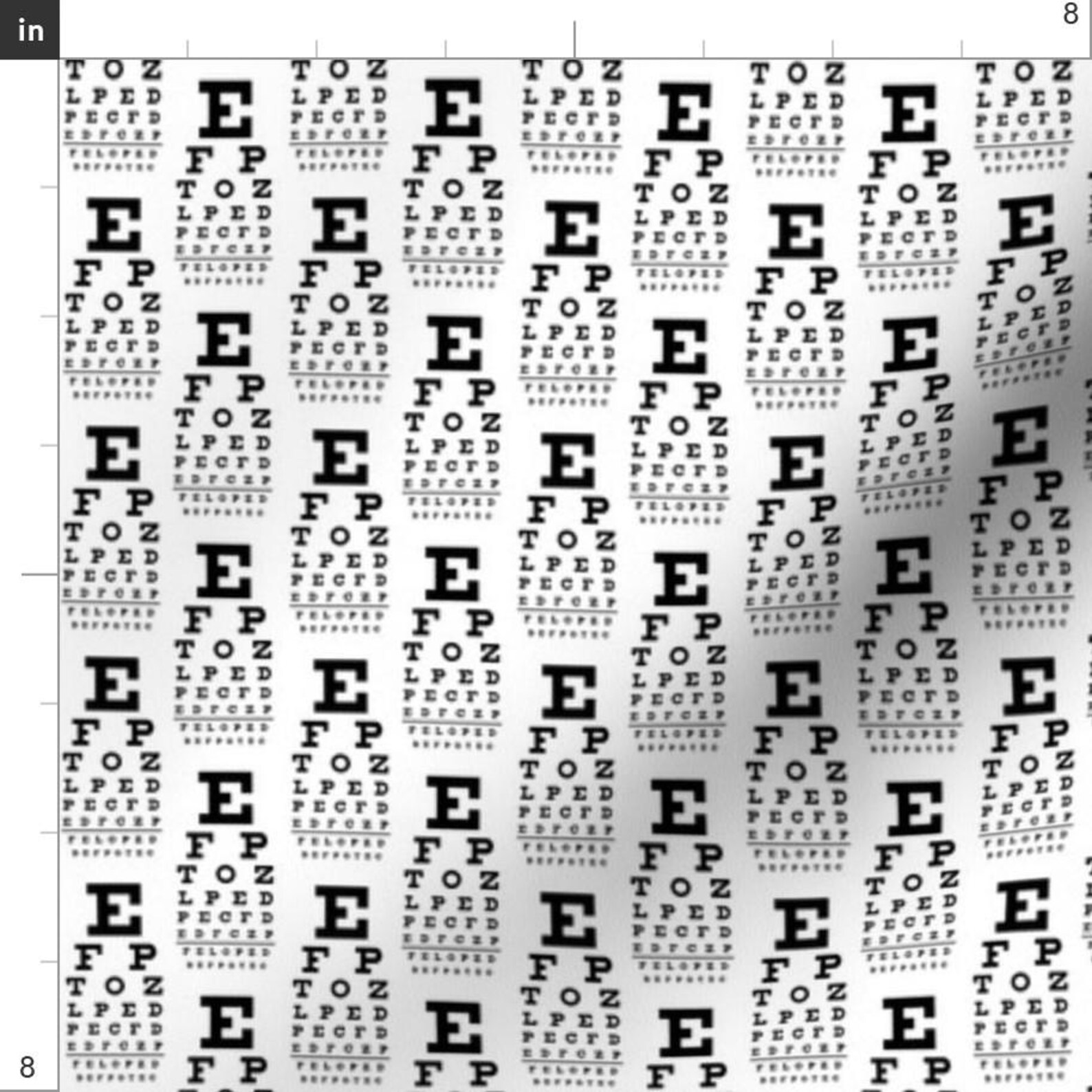 Vision Chart Fabric - Mini Vision Chart by Weavingmajor - Black White ...