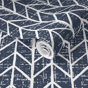 Navy Chevron Wallpaper Navy Blue Chevron by Color Amazing - Etsy