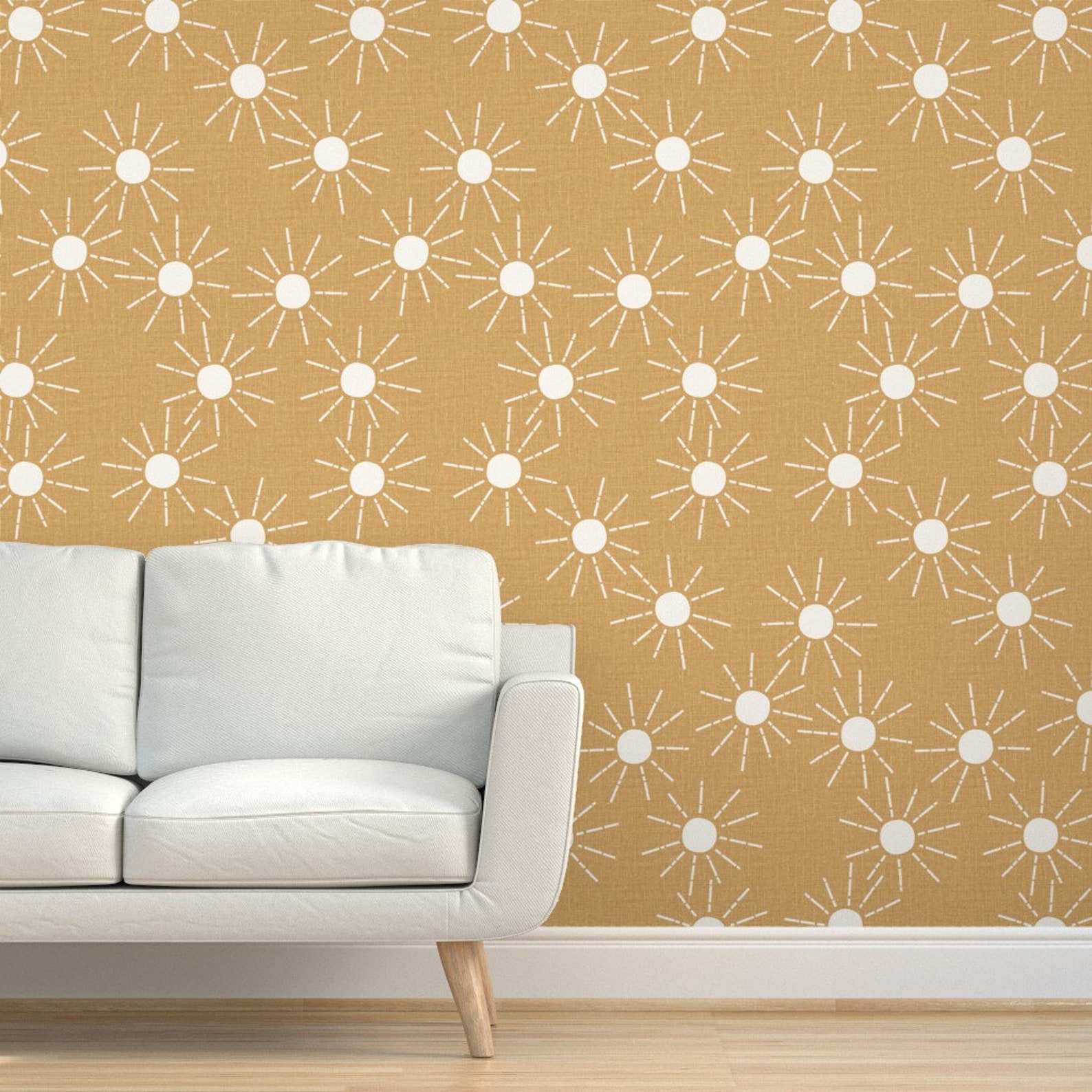 Minimalist Wallpaper Scattered Suns by Erin Kendal Mustard - Etsy