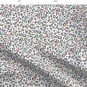 Animal Print Fabric - Pastel Rainbow Leopard Print Fabric by ...