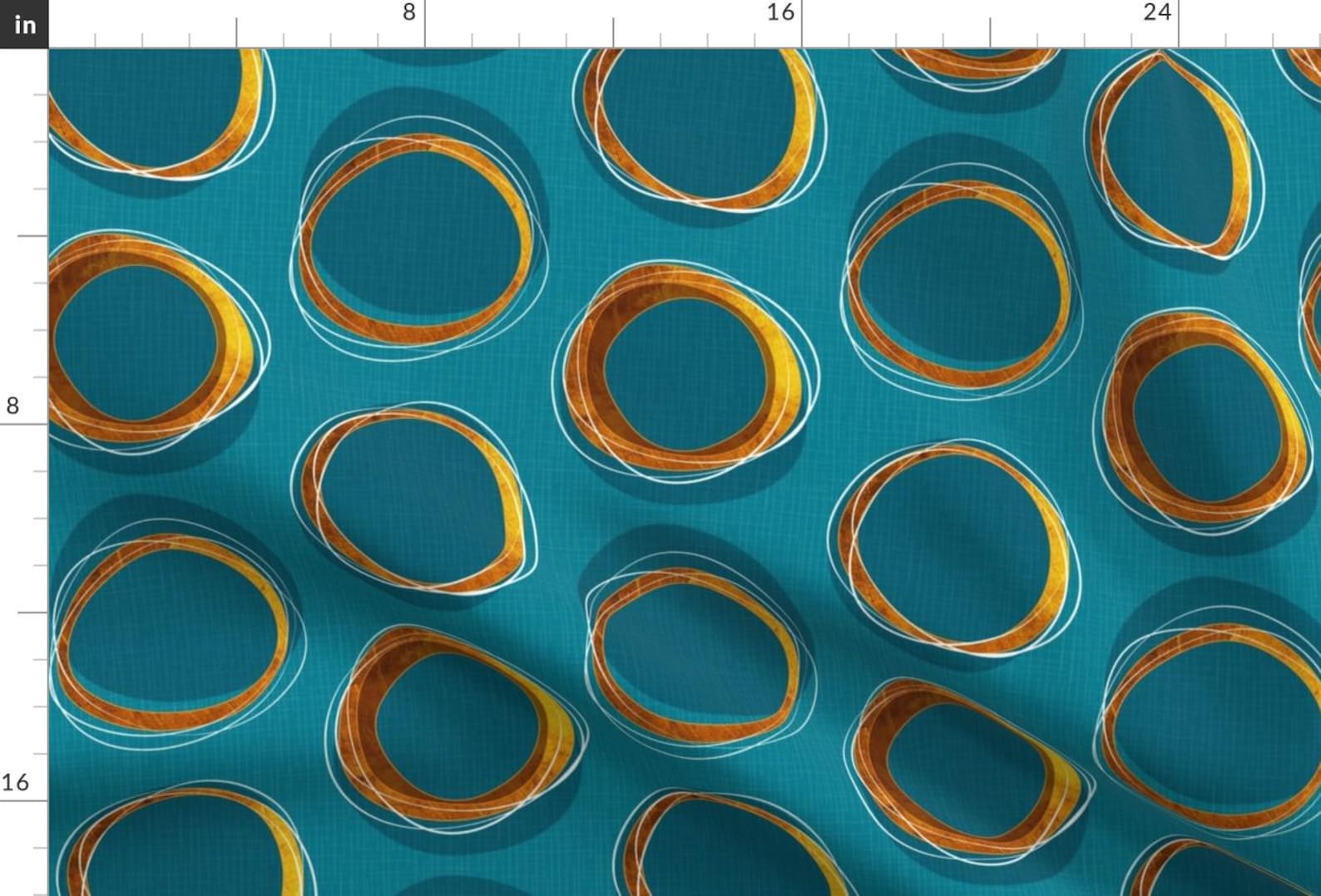 Eclipse Fabric - Solar Eclipse Mcmodern Gold and Blue by Mia Valdez ...