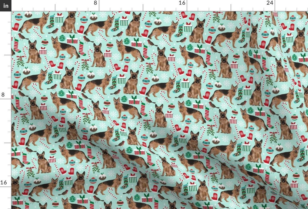 German Shepherd Fabric German Shepherds Christmas Dog Fabric Cute ...