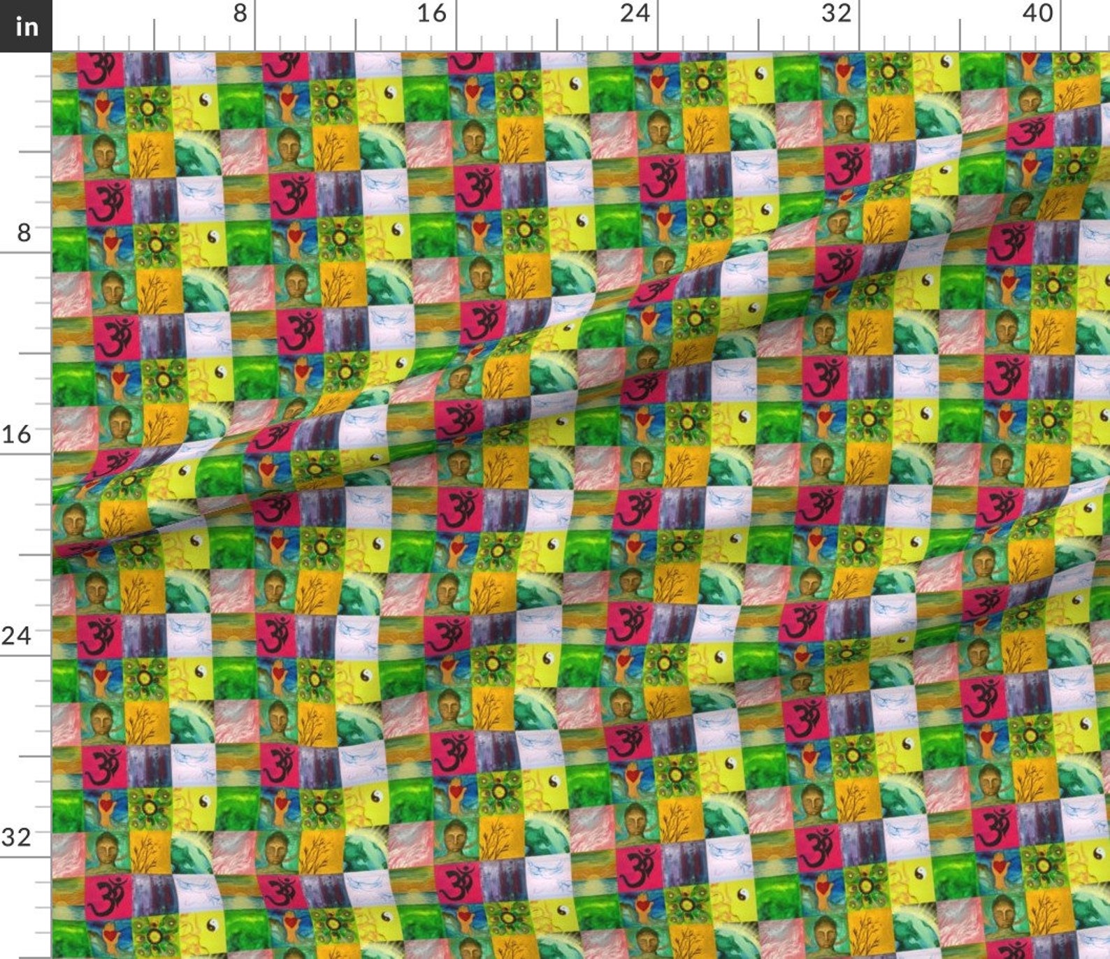 Buddha Fabric Patchwork Buddha by Leahvanlutz Patchwork | Etsy